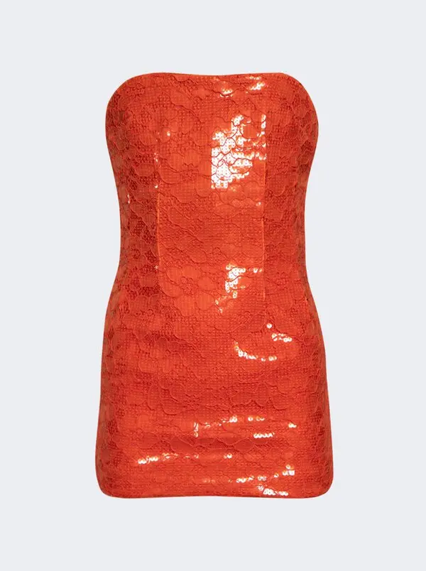 LAQUAN SMITH Strapless Mini Dress - Orange