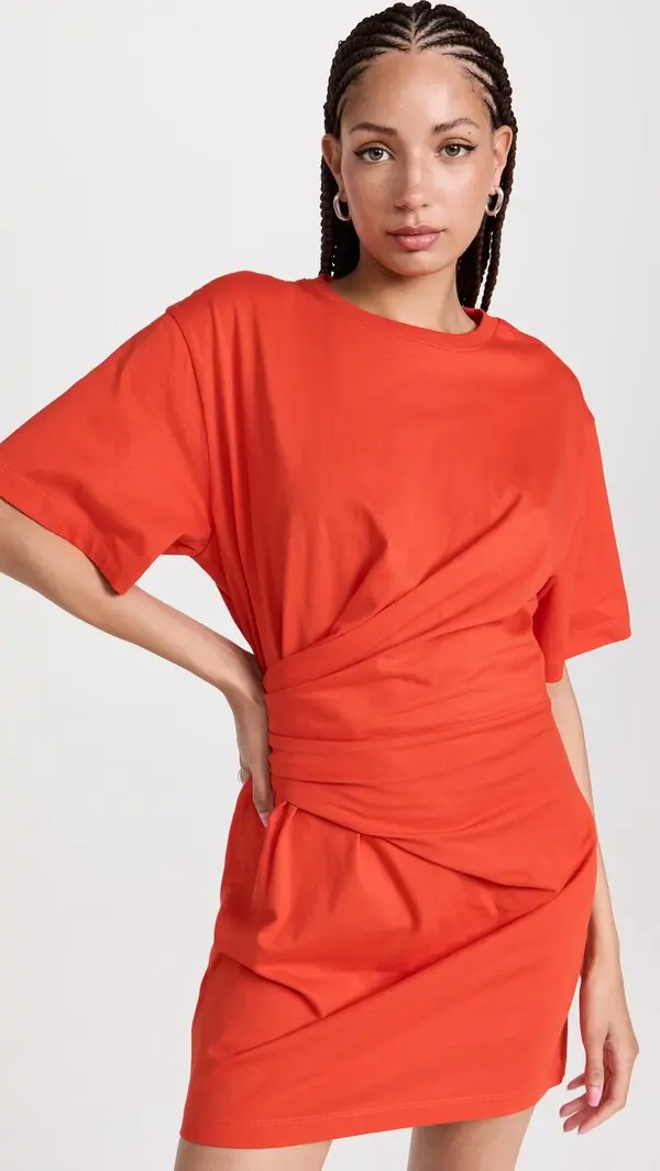 draped knit mini dress Atticus Sleeveless Draped Knit Mini Dress