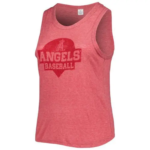 SOFT AS A GRAPE Los Angeles Angels High Neck Tri-blend Tank Top