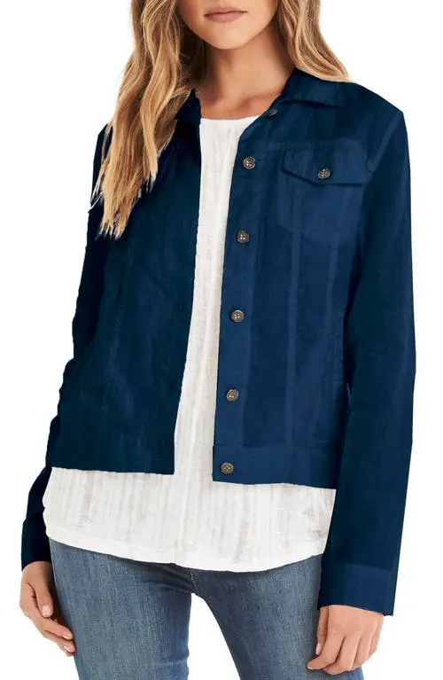 Michael Stars Linen Denim Jacket - Nocturnal