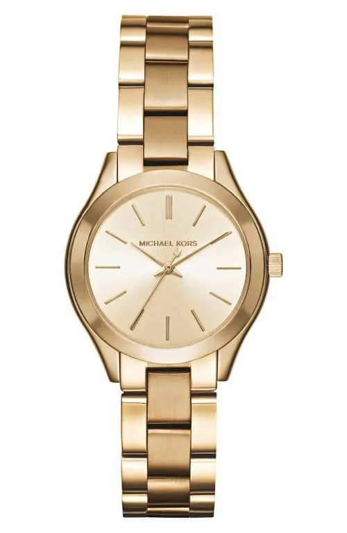 Michael Kors Slim Runway Bracelet Watch - Gold