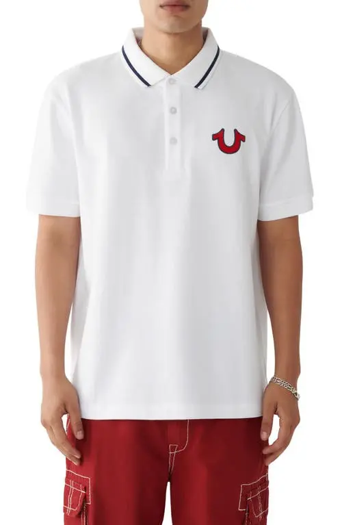 True Religion Logo Graphic Polo - Optic Whit