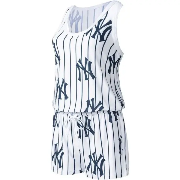 CONCEPTS SPORT New York Yankees Reel Pinstripe Knit Romper - White