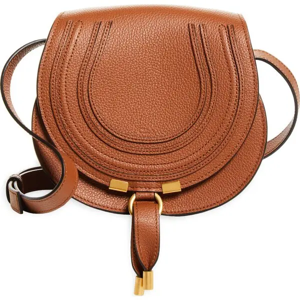 Chloé Small Marcie Leather Crossbody Bag - Tan