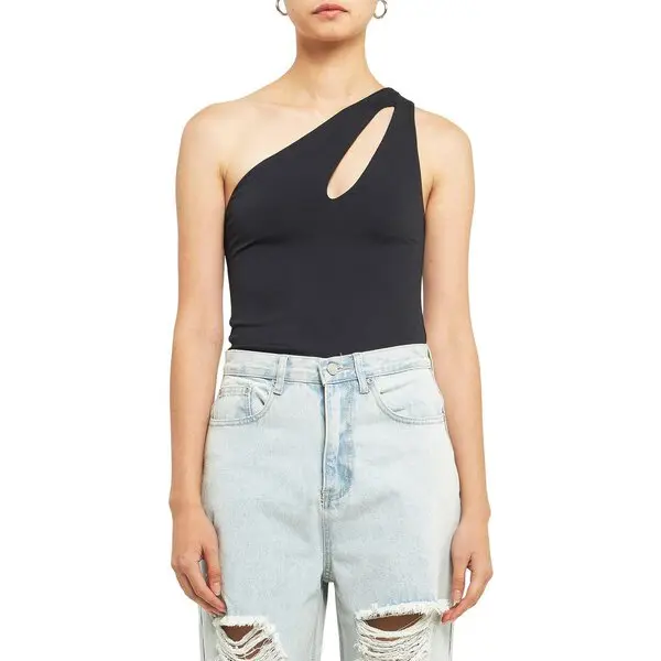 GREY LAB Cutout One-shoulder Bodysuit