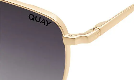 Quay Bodyguard Gold Sunglasses HIGH KEY Wire Frame Aviator Sunglasses – QUAY main image 3