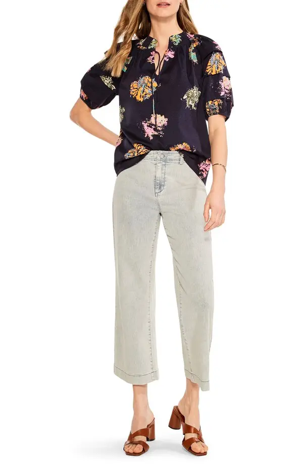 NIC+ZOE Bright Spot Smocked Neck Top