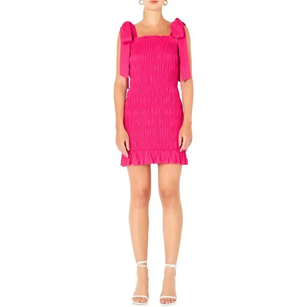 Endless Rose Smocked Mini Dress - Fuchsia