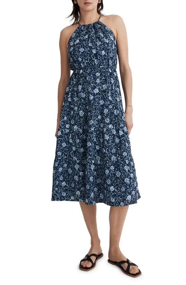knee length dresses for ladies Sleeveless Cross Front Midi A Line Halter Dress | A-Line DressMidi Dress