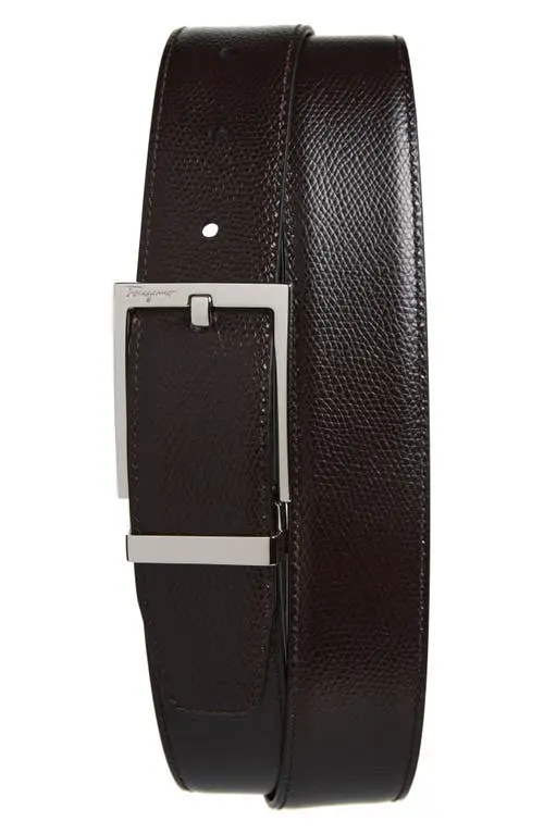 FERRAGAMO Classic Leather Reversible Belt - Nero Hickory