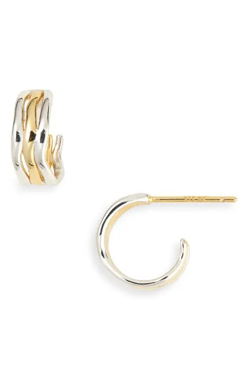 Argento Vivo Two-tone Huggie Earrings - Gold/sil