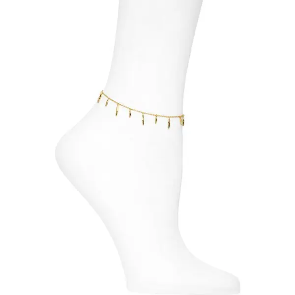 Argento Vivo Shaky Bar Charm Anklet - Gold