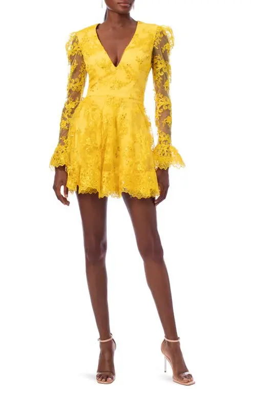 HELSI Lily Sequin & Lace Long Sleeve Minidress