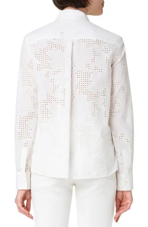 Akris Eyelet Poplin Blouse