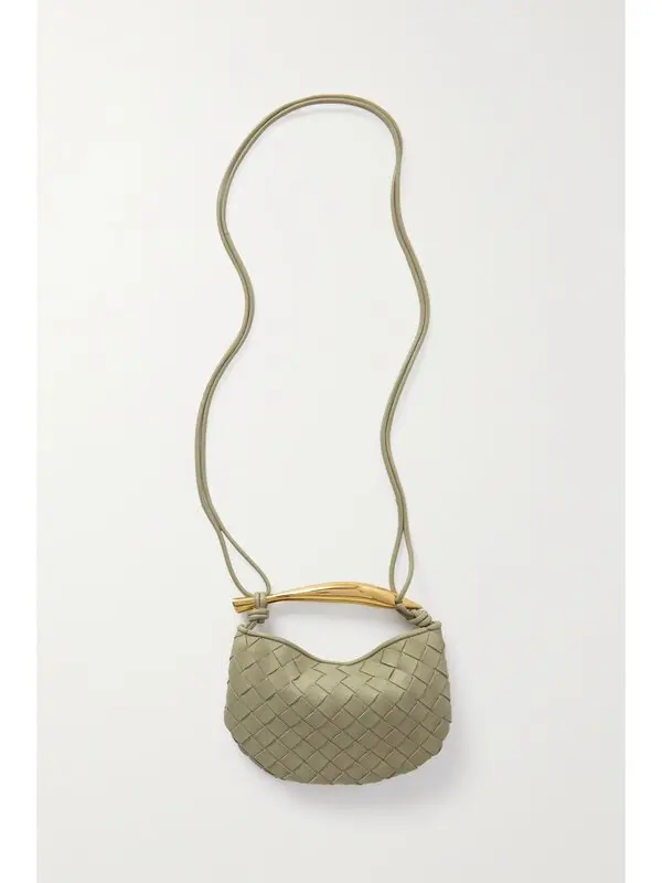 Bottega Veneta Sardine Intrecciato Leather Shoulder Bag - Green