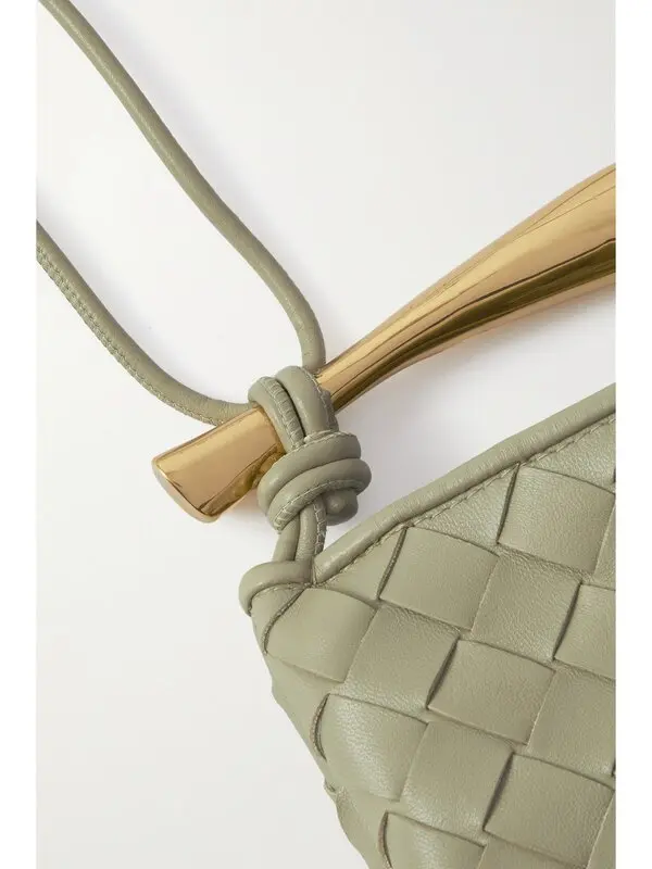 Bottega Veneta Sardine Intrecciato Leather Shoulder Bag - Green