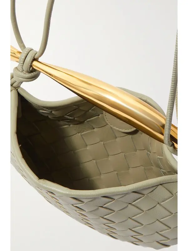 Bottega Veneta Sardine Intrecciato Leather Shoulder Bag - Green