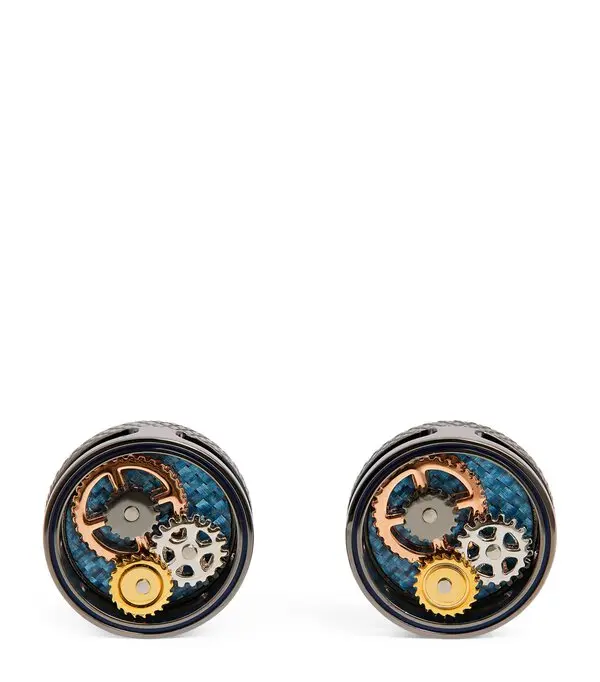 Tateossian Circle Gear Cufflinks - Grey