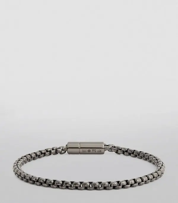 Tateossian Rhodium-plated Box Chain Bracelet