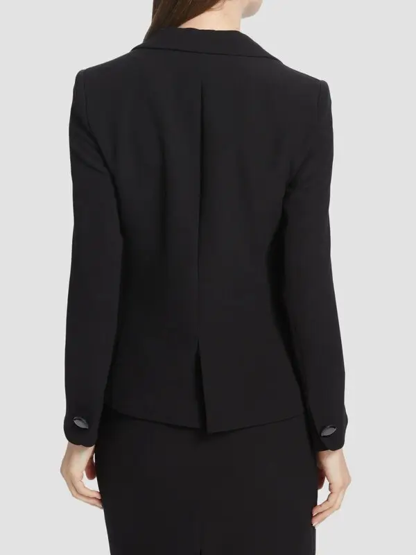 Giorgio Armani Silk Button-front Blazer - Black