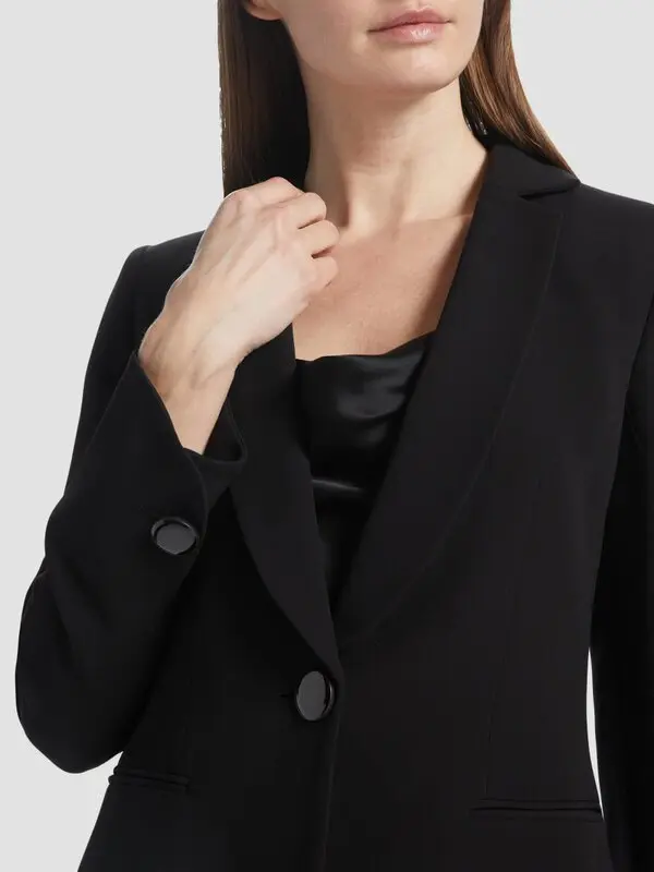 Giorgio Armani Silk Button-front Blazer - Black