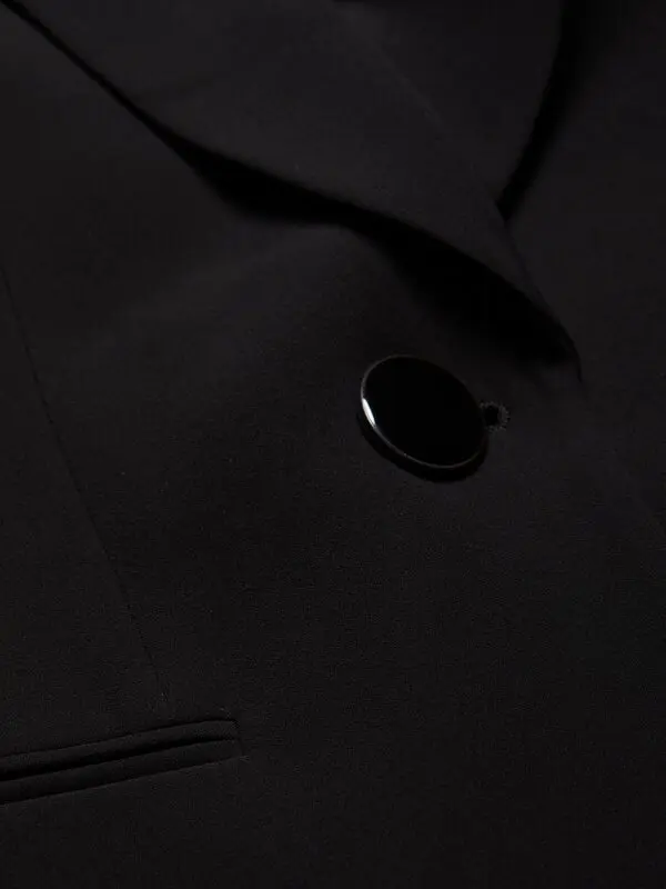 Giorgio Armani Silk Button-front Blazer - Black