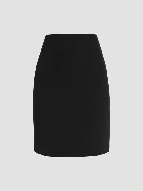 Giorgio Armani Silk Pencil Skirt - Black