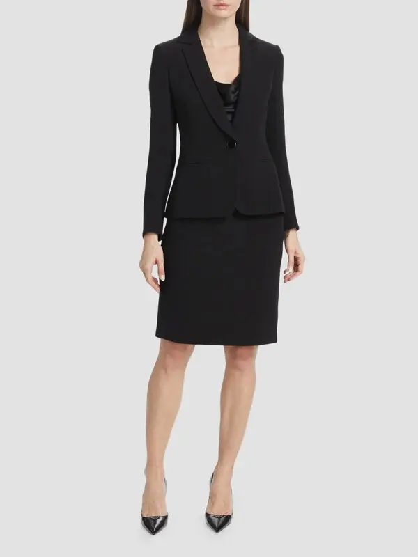 Giorgio Armani Silk Pencil Skirt - Black