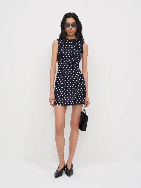 REFORMATION Leopard Print Sleeveless Mini Dress - Blue
