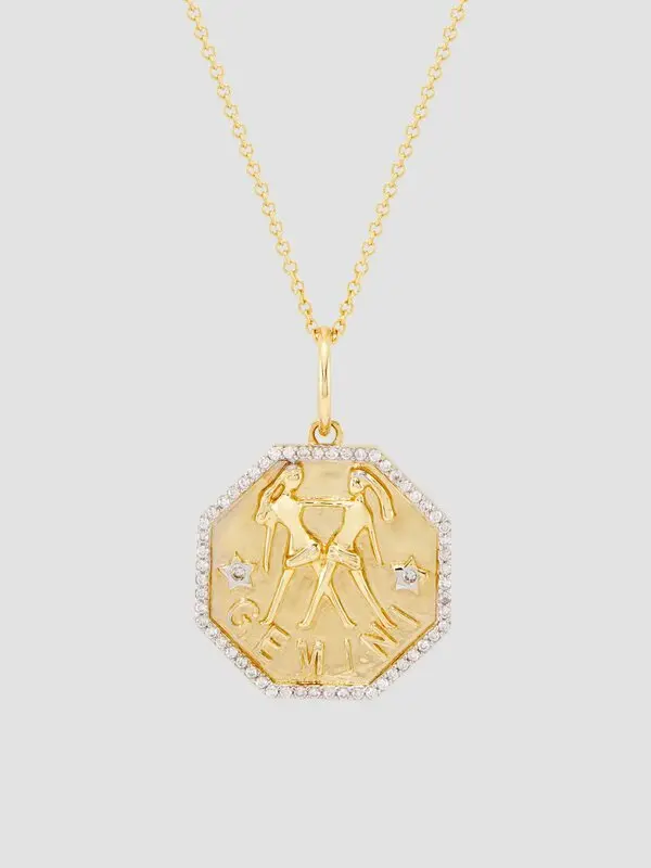 Saks Fifth Avenue Collection 14k Yellow Gold & 0.2 Tcw Diamond Zodiac Pendant Necklace - Gemini