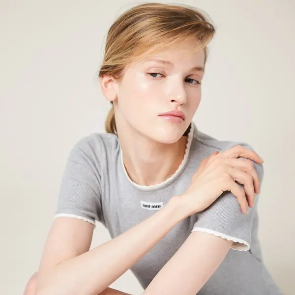 Miu Miu Cotton Mini-Dress - Grey | Editorialist