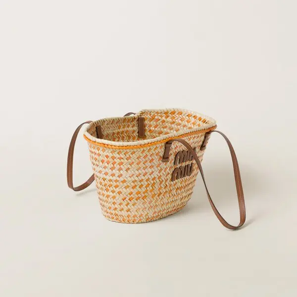 MIU MIU Palmetto　ラフィアバッグ Miu Miu Palmetto Tote Bag - Natural/Orange | Editorialist