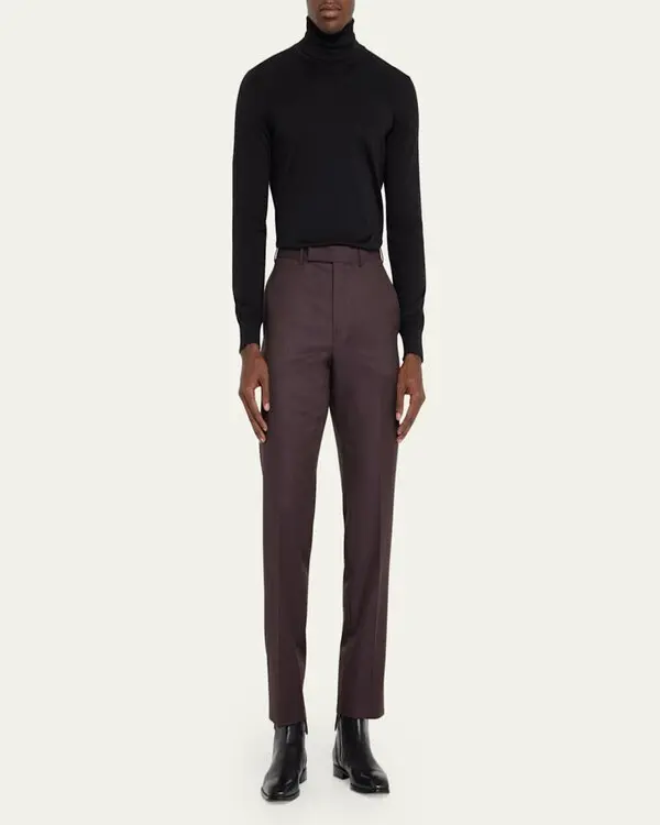 Zegna Cashmere-silk Turtleneck Sweater - Black Solid