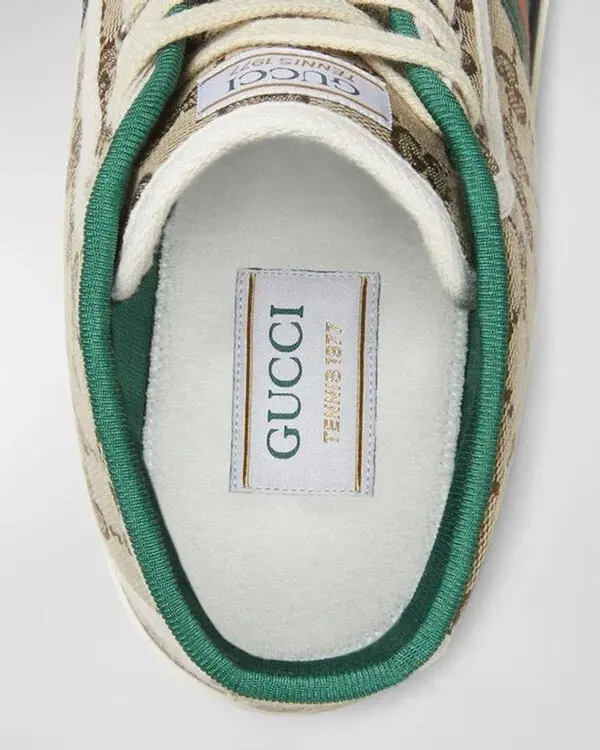 Gucci Apos;s Tennis 1977 Canvas High-top Sneakers - Brown