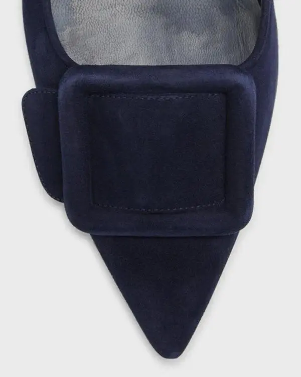 Manolo Blahnik Maysale Ballerina Flats - Navy