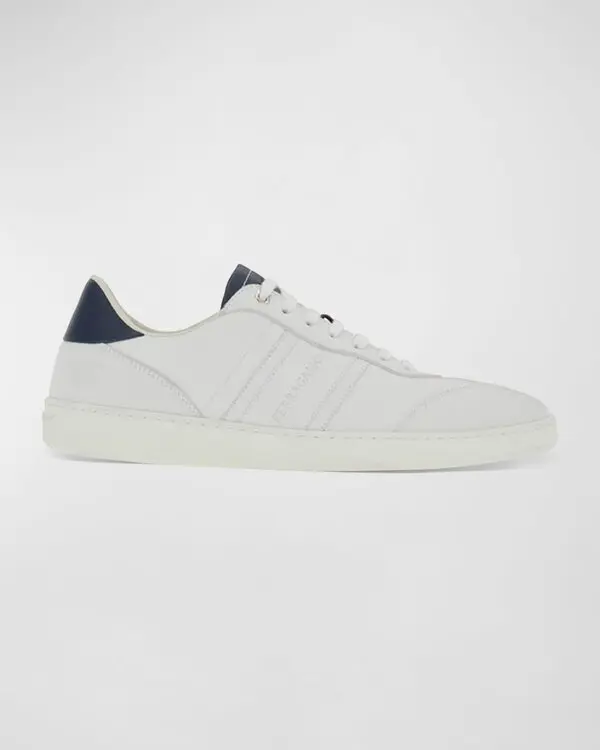 FERRAGAMO Achille 1 Leather Low-top Sneakers - Bianco