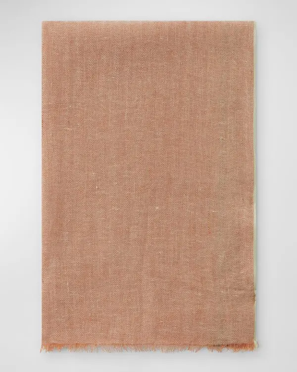 Loro Piana Striped Linen-silk Stole - Coral Sand Acqua Marine