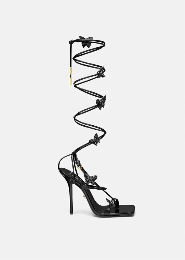 Versace Crystal Butterflies Metallic Sandals