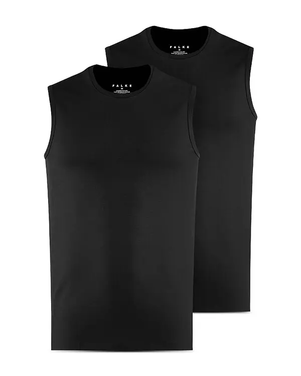 Falke Sleeveless Crewneck Tees, 2 Pk - Black