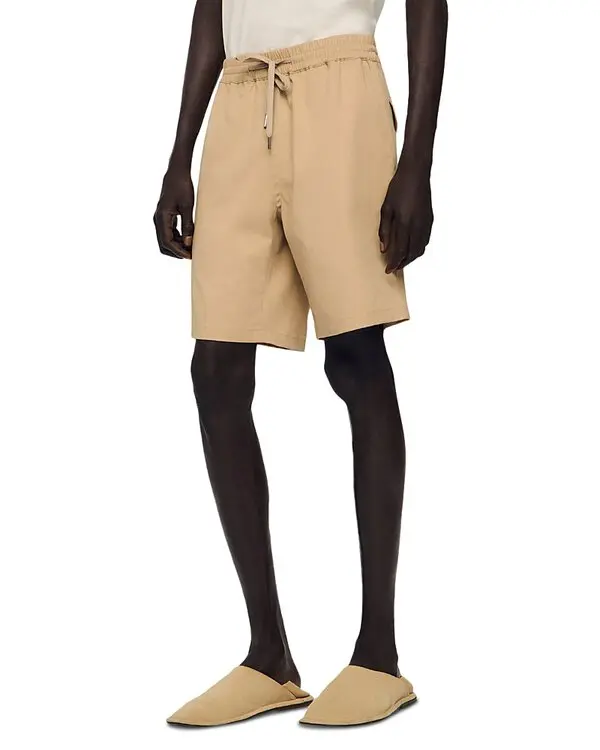 Sandro Regular Fit Cotton-blend Shorts - Beige