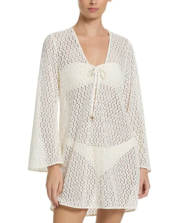 JETS Stretch Lace Kaftan Cover-up - Cream
