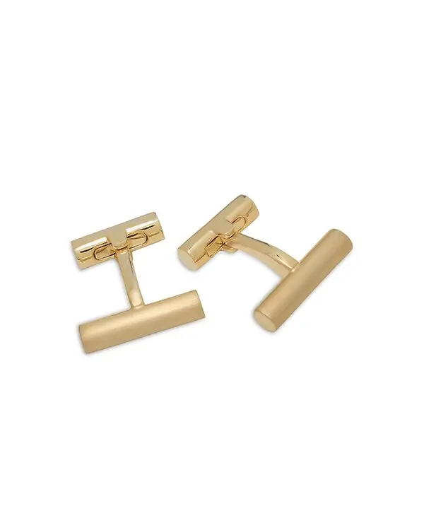 LINK UP Two Tone Rhodium Plated Bar Cufflinks - Gold