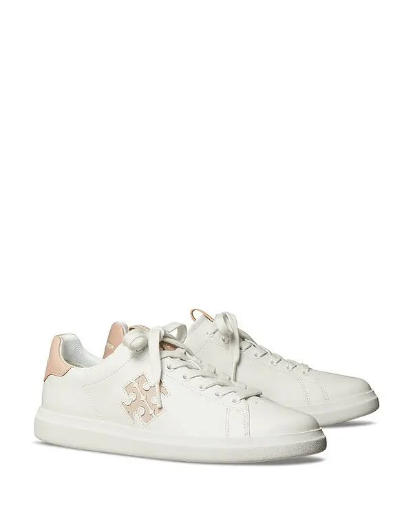 Tory Burch Double T Howell Court Sneakers - Titanium/shell Pink