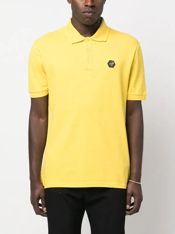 Philipp Plein Logo-print Short-sleeved Polo Shirt - Yellow