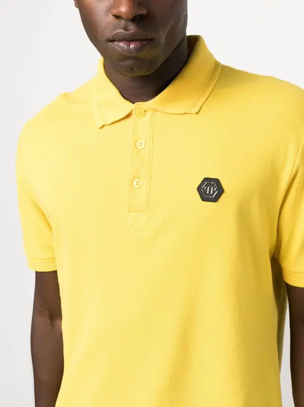 Philipp Plein Logo-print Short-sleeved Polo Shirt - Yellow