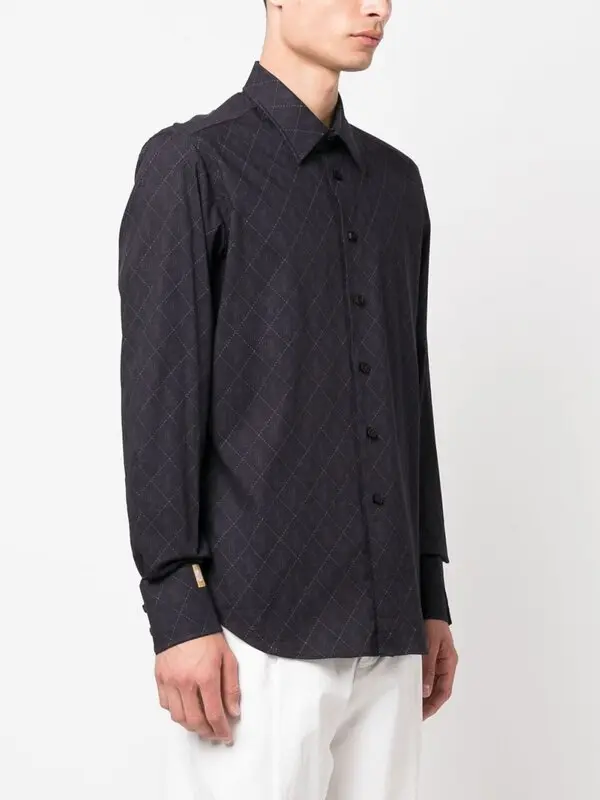 BILLIONAIRE Monogram-print Cotton Shirt