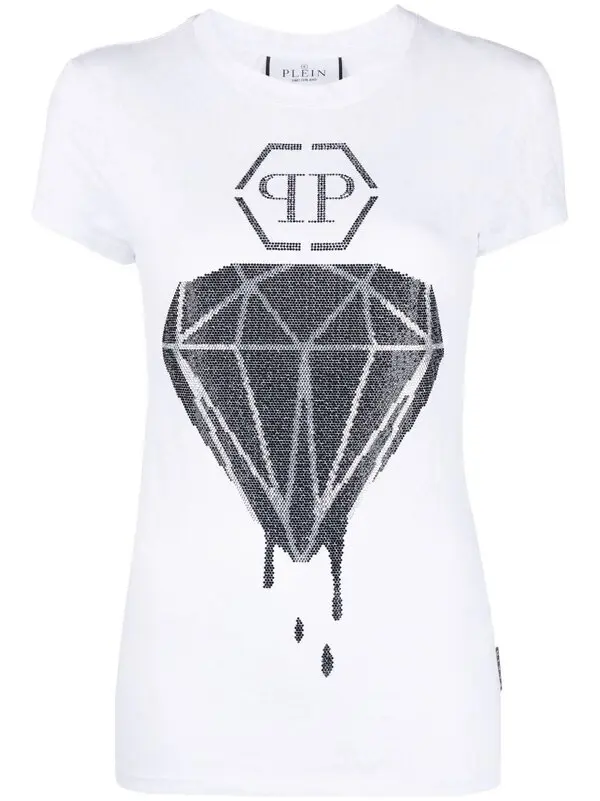 Philipp Plein Snakeskin-print Cotton T-shirt - White