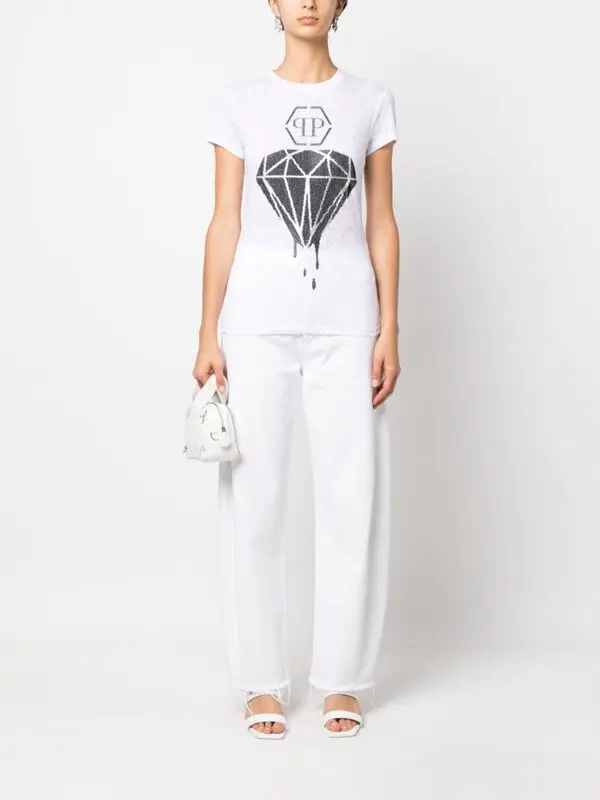 Philipp Plein Snakeskin-print Cotton T-shirt - White