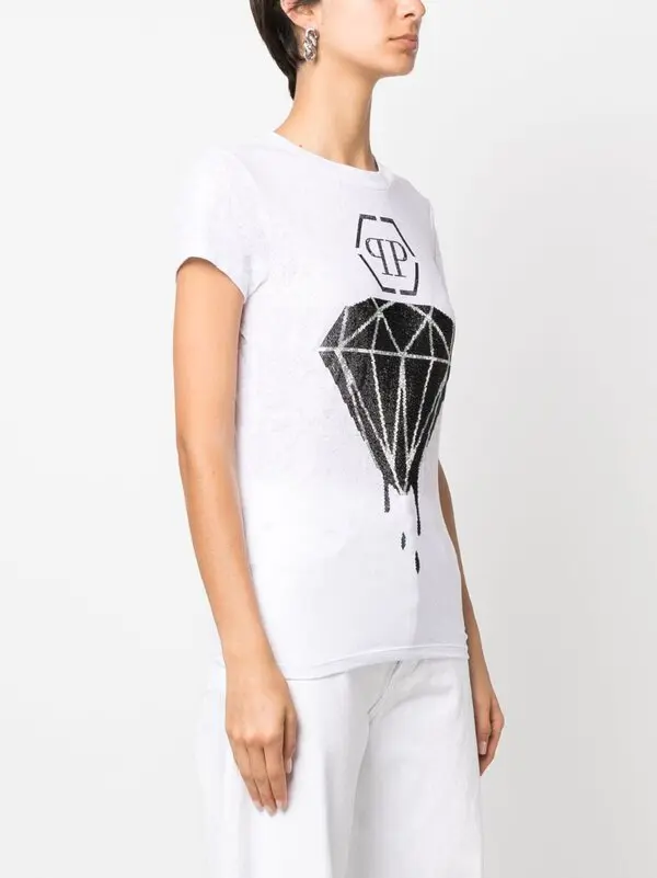 Philipp Plein Snakeskin-print Cotton T-shirt - White