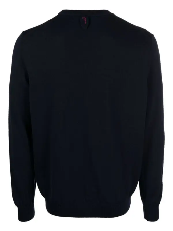BILLIONAIRE Monogram-embroidered Knitted Jumper - Blue